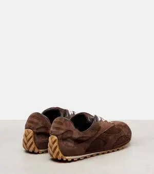Bottega Veneta Orbit Flash Suede Sneakers - Brown
