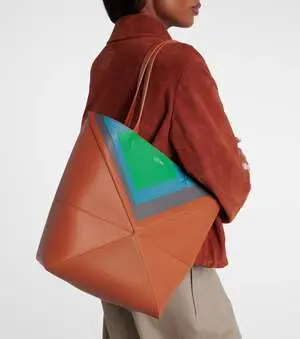 Loewe X Albers Puzzle Fold Medium Leather Tote Bag
