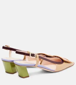 ROGER VIVIER Belle Vivier 45 Leather Slingback Pumps - Multicoloured