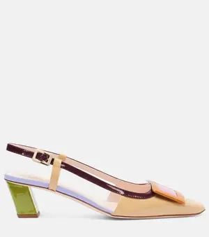 ROGER VIVIER Belle Vivier 45 Leather Slingback Pumps - Multicoloured
