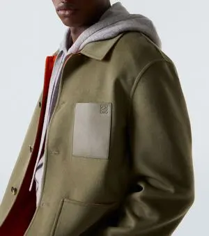 Loewe Anagram Wool And Cashmere Jacket - Green