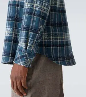 GOD'S TRUE CASHMERE Fantasia Plaid Cashmere Shirt With Emerald