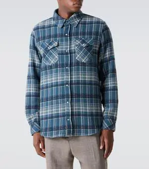 GOD'S TRUE CASHMERE Fantasia Plaid Cashmere Shirt With Emerald