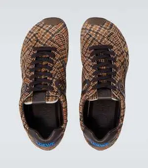 Loewe Ballet Runner 2.0 Checked Suede Sneakers - Brown