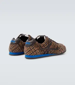 Loewe Ballet Runner 2.0 Checked Suede Sneakers - Brown