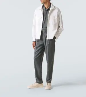 Zegna Wool Flannel Straight Pants