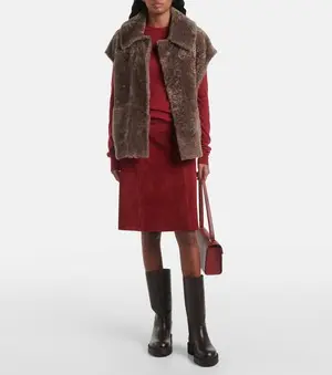JOSEPH Suede Midi Skirt