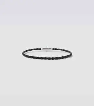 Bottega Veneta Braided Leather And Sterling Silver Bracelet