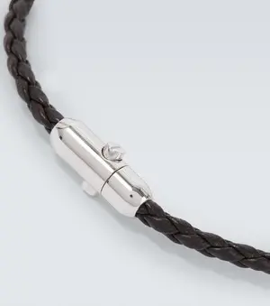 Bottega Veneta Braided Leather And Sterling Silver Bracelet