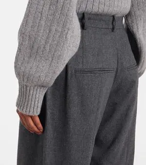 Khaite Dugan High-rise Tapered Wool Pants