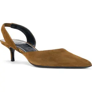 Staud Sebastian Slingback Kitten Heel Pumps Cigar