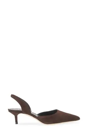 Staud Sebastian Slingback Kitten Heel Pumps - Espresso