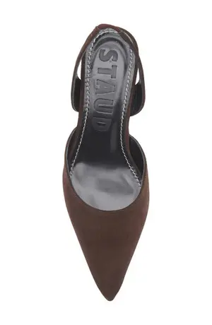 Staud Sebastian Slingback Kitten Heel Pumps - Espresso