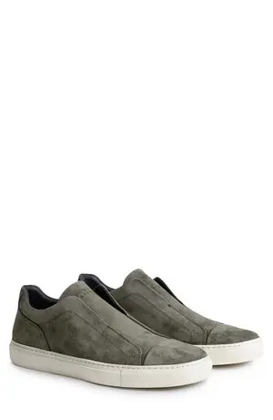 Robert Barakett Catro Laceless Suede Slip-on Sneaker - Olive