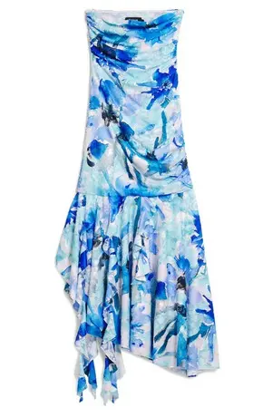 Desigual Floral Print Shirred Midi Dress