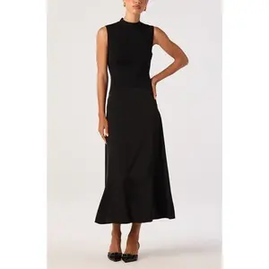 Astr The Label Mixed Media Dress - Black