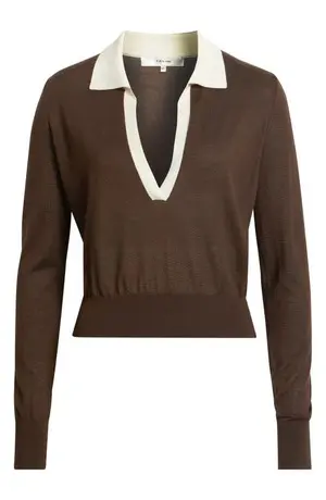 FRAME Cashmere & Silk Blend Polo Sweater