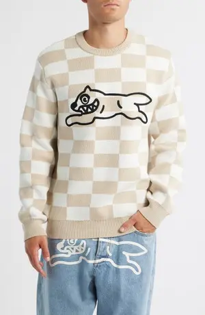 ICECREAM Check Logo Sweater - Antique White