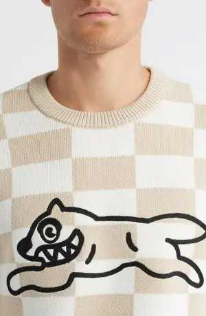 ICECREAM Check Logo Sweater - Antique White