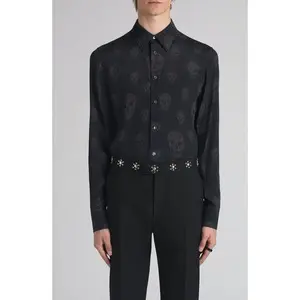 Alexander McQueen Skull Print Shop Button-up Shirt - Black - Charcoal