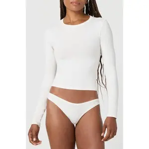 FLORENCE BY MILLS Softie Cotton Blend Long Sleeve Top - Jet Stream