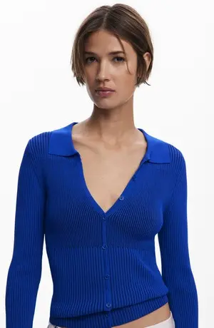 Desigual Ribbed V-neck Cardigan