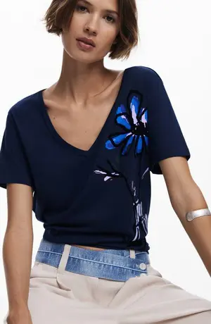 Desigual Floral Graphic Cotton T-shirt