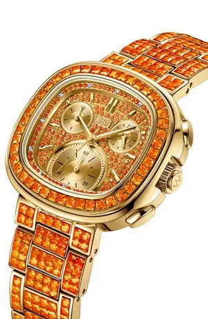 JBW Reserve Coast Chronograph Watch - Gold /orange