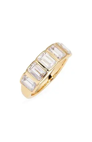 Nordstrom Cubic Zirconia Bezel Set Ring - Clear- Gold