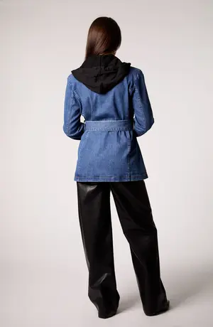 BLUE REVIVAL Gracie Trench Coat With Removable Hoodie