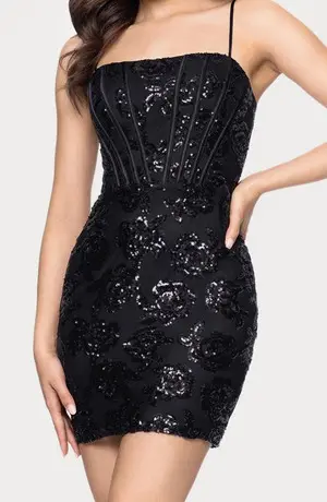 BLONDIE NITES Sequin Corset Sheath Mini Dress