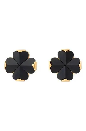 Kate Spade New York Spade Flower Stud Earrings - Black