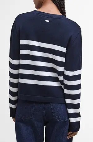 Barbour Stripe Cotton-blend Sweater - Dark Navy Stripe