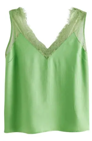 NEXT Lace Trim Satin Tank