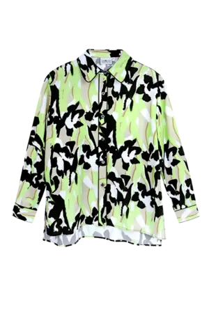 UNTITLED IN MOTION Manifest Printed Silky Button-up Shirt - Iris