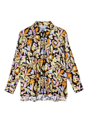 UNTITLED IN MOTION Manifest Printed Silky Button-up Shirt - Lucida