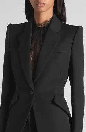 Alexander McQueen Wool One-button Blazer - Black
