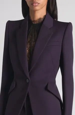 Alexander McQueen Wool One-button Blazer - Violet