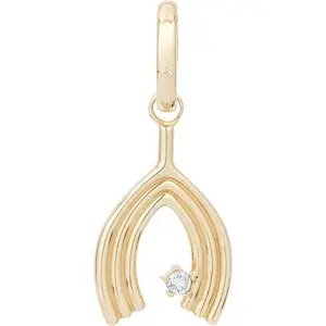 Adina Reyter Wishbone Diamond Charm - 14k Yellow Gold