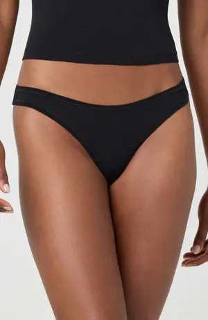 FLORENCE BY MILLS Cotton Blend Thong Black