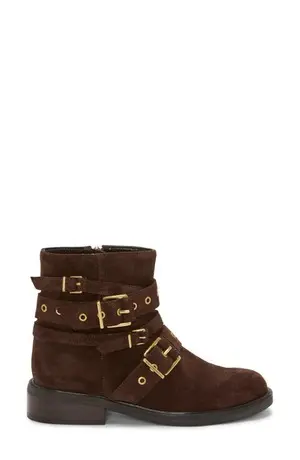 Vince Camuto Arielle Buckle Moto Boots - Brownie Verona