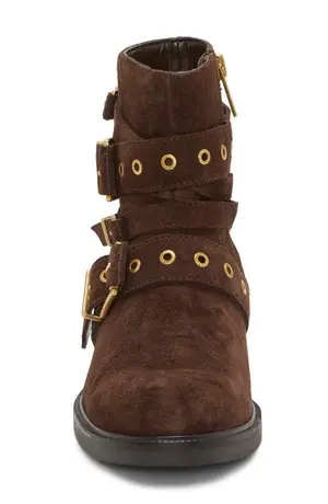 Vince Camuto Arielle Buckle Moto Boots - Brownie Verona