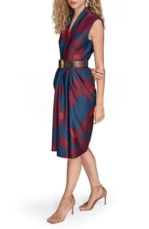 Donna Karan New York Sleeveless Belted Cocktail Dress