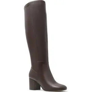 Brown Knee-High Stretch Boots
