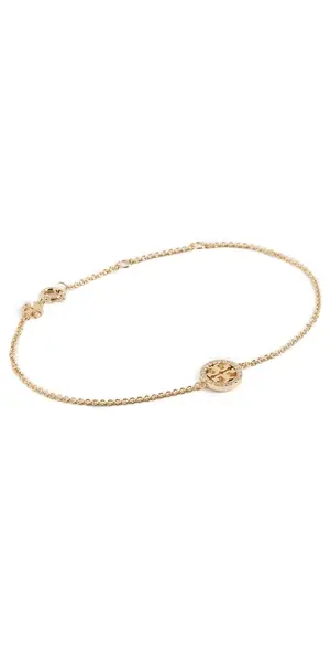 Tory Burch Delicate Icon Pavé Chain Bracelet - Tory Gold / Crystal