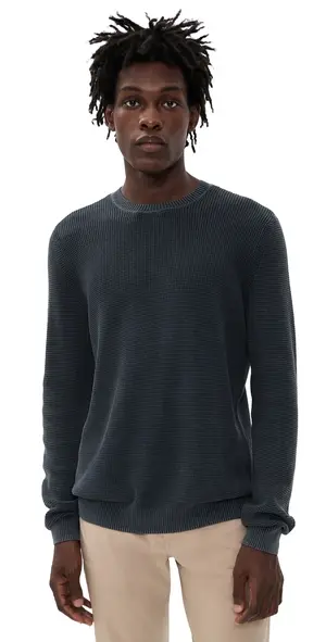 Faherty Brand Sunwashed Crew Neck Sweater - Faded Black