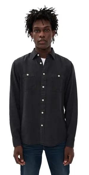 Faherty Brand The Tried And True Chambray Workshirt - Durango Black