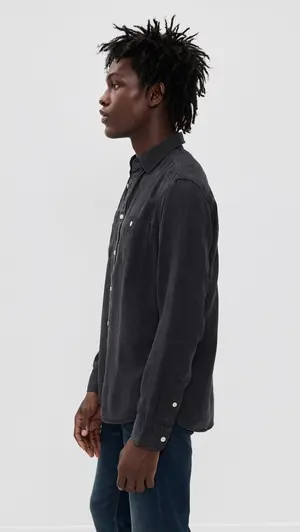 Faherty Brand The Tried And True Chambray Workshirt - Durango Black
