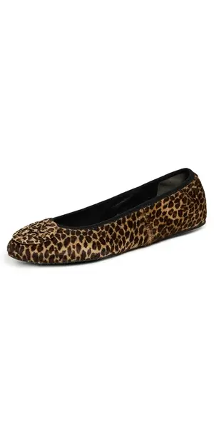 Tory Burch Reva Travel Ballet Flats - Leopard Multi