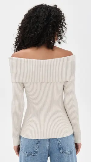 Blanknyc Ribbed Knit Off-shoulder Sweater